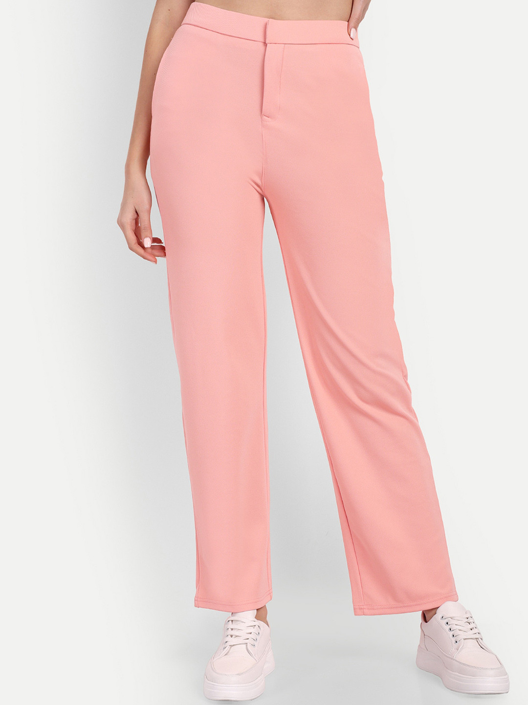 Buy Next One Women Relaxed Straight Leg Straight Fit High Rise Easy ...