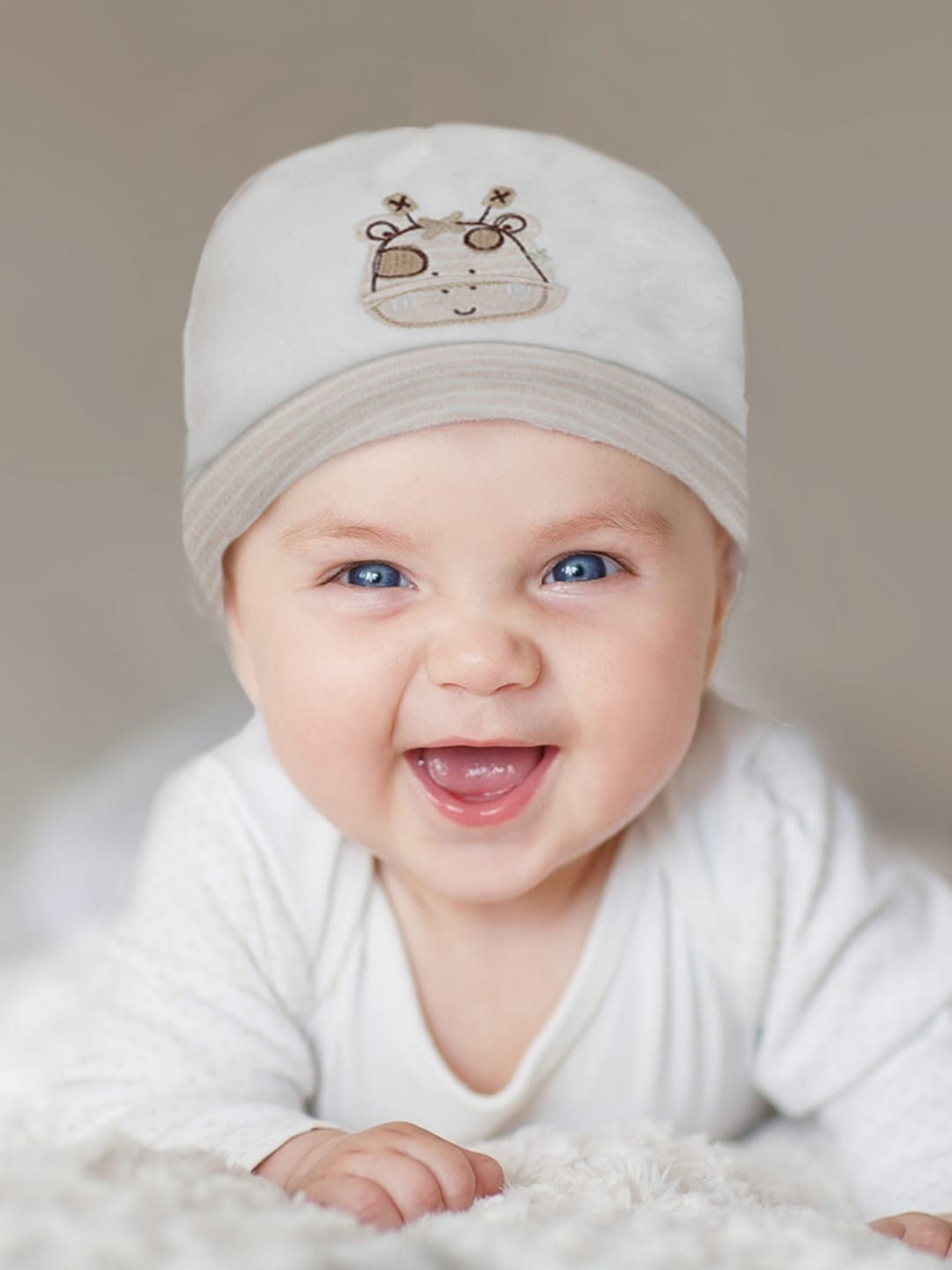 Buy Baby Moo Infants Kids Embroidered Pure Cotton Beanie Cap - Caps for ...