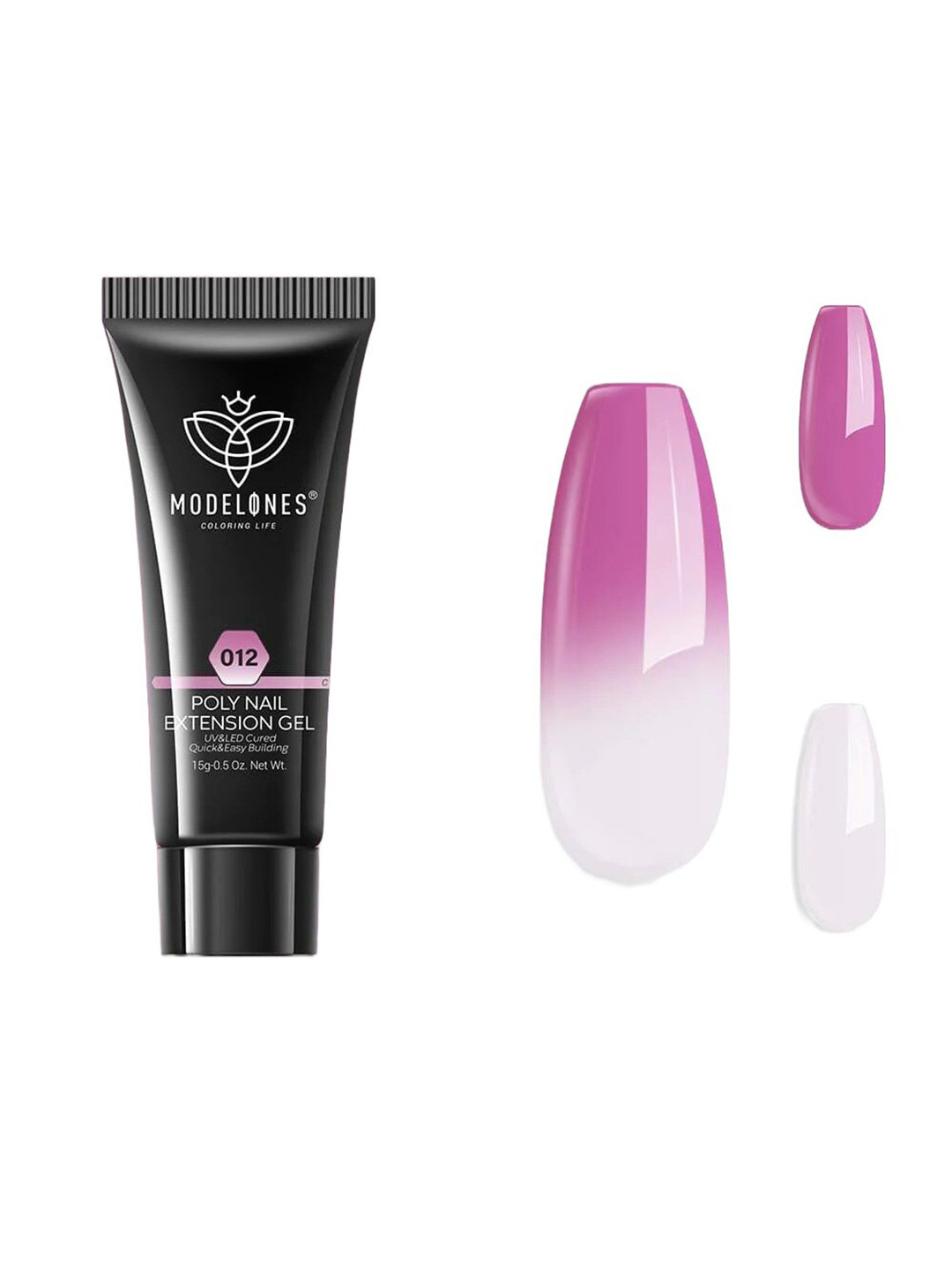 Buy Modelones Long Lasting UV & LED Cured Poly Nail Extension Gel 15g ...