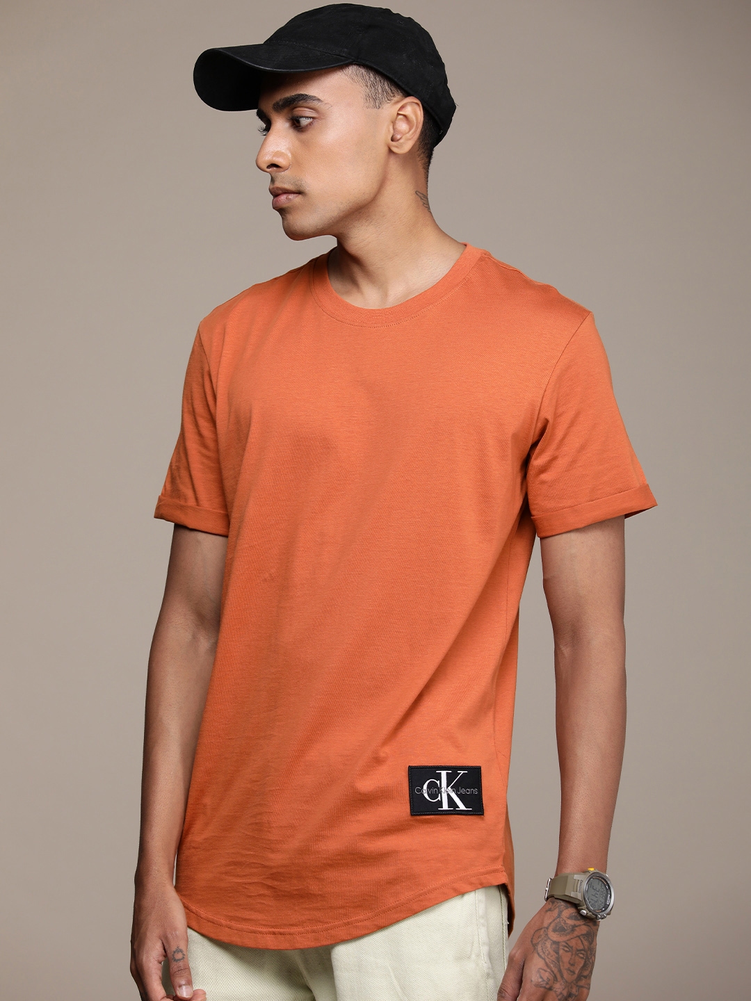 Buy Calvin Klein Jeans Pure Cotton Round Neck Solid Casual T Shirt
