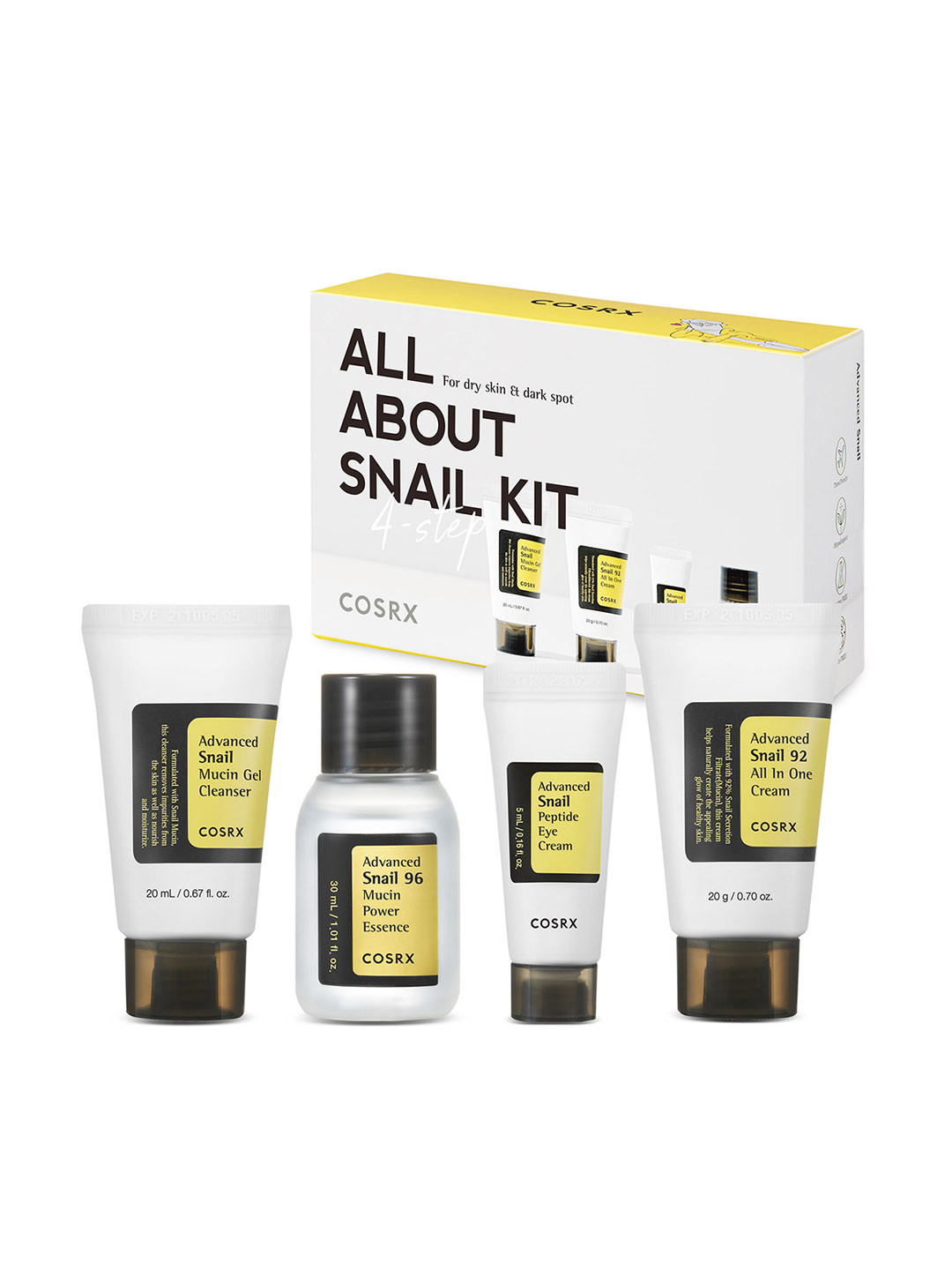 Buy COSRX ALL ABOUT SNAIL KIT 4 Step Skincare Combo - Skin Care Gift ...
