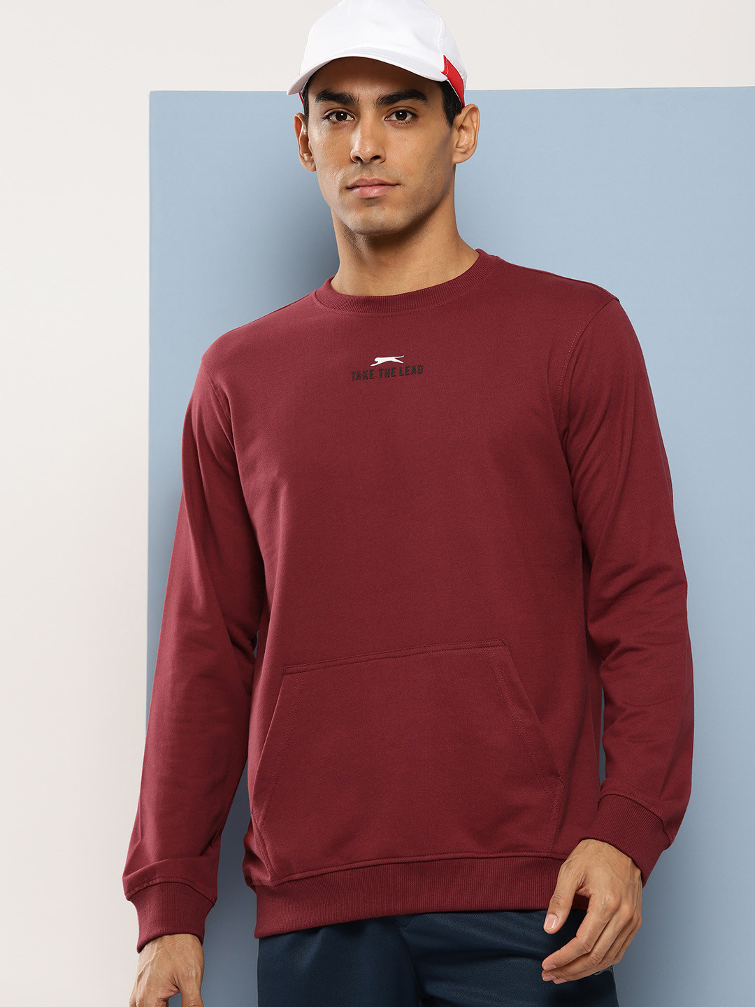 Buy Slazenger Solid Minimal Typography Print Sweatshirt - Sweatshirts ...