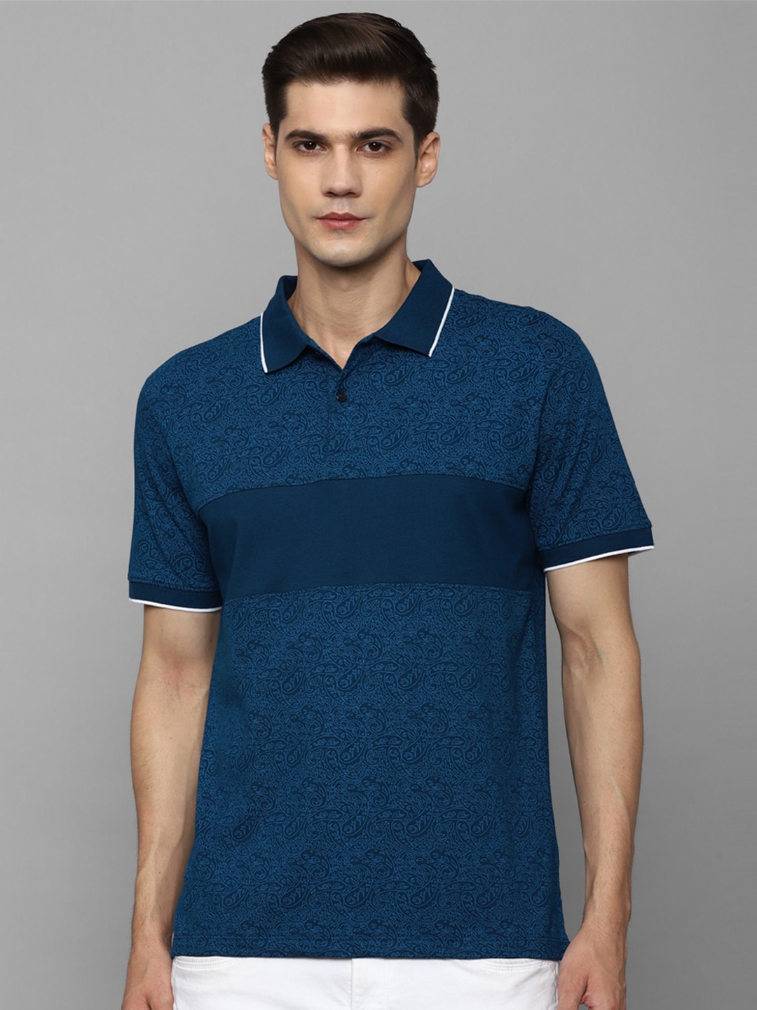 Buy Allen Solly Sport Ethnic Motifs Printed Polo Collar Pure Cotton T