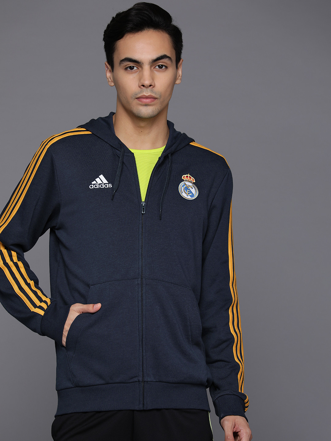 Buy ADIDAS Real Madrid DNA Full Zip Football Hooded Sweatshirt ...