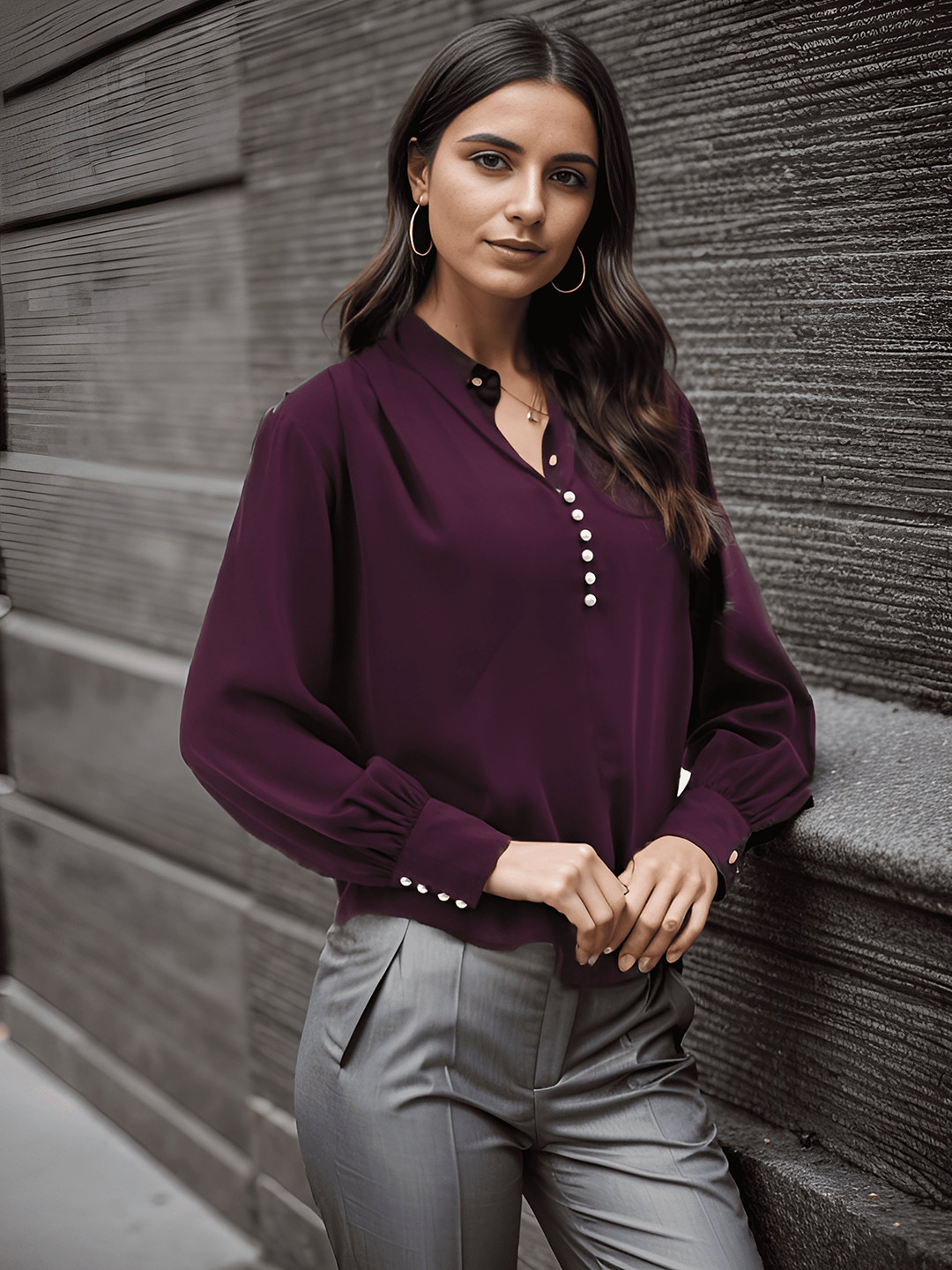 Buy Taurus Shawl Collar Formal Shirt - Shirts for Women 23719438 | Myntra