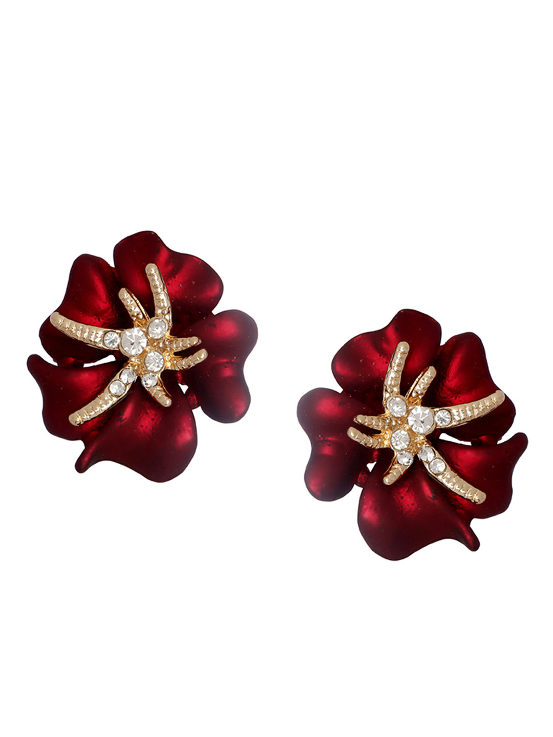 Buy Shining Diva Fashion Maroon Contemporary Studs - Earrings for Women ...