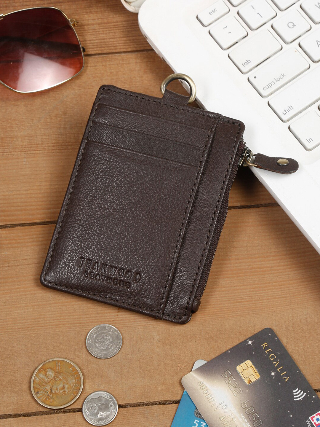Buy Teakwood Leathers Unisex Textured RFID Leather Card Holder ...