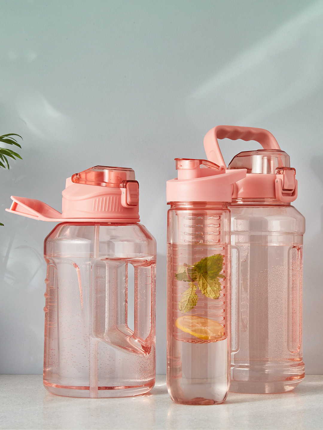 Buy Home Centre Pink Food Grade Water Bottle With Fruit Infuse 770 Ml ...