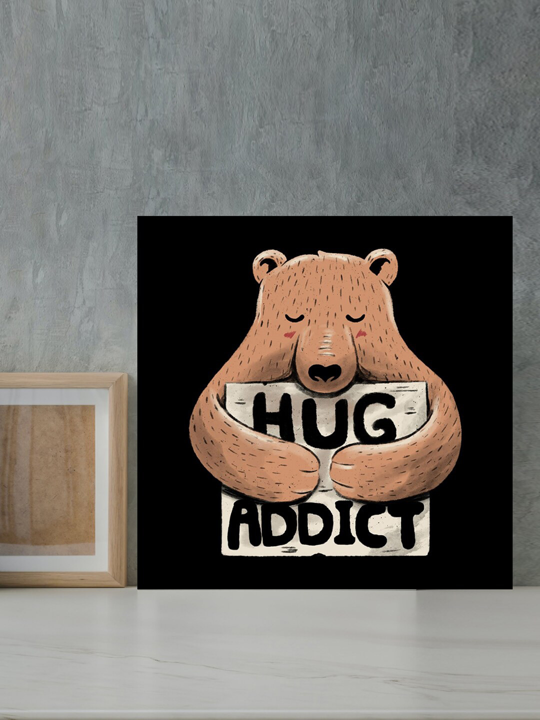 Buy Gallery99 Black & Brown Hug Addict Motivational Quotes Printed ...