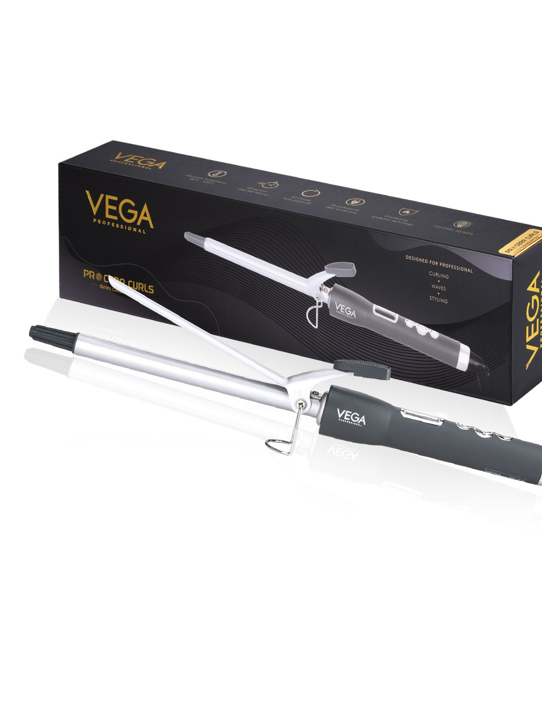 Buy VEGA PROFESSIONAL VPMCT 01 Pro Cera Curls 16mm Barrel Hair Curler ...