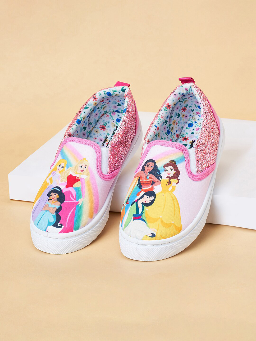 Buy Pantaloons Junior Girls Disney Princess Printed Slip On Sneakers ...