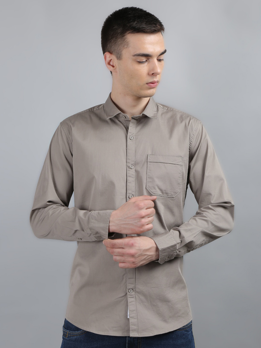 Buy TIM PARIS Standard Spread Collar Pure Cotton Casual Shirt - Shirts ...