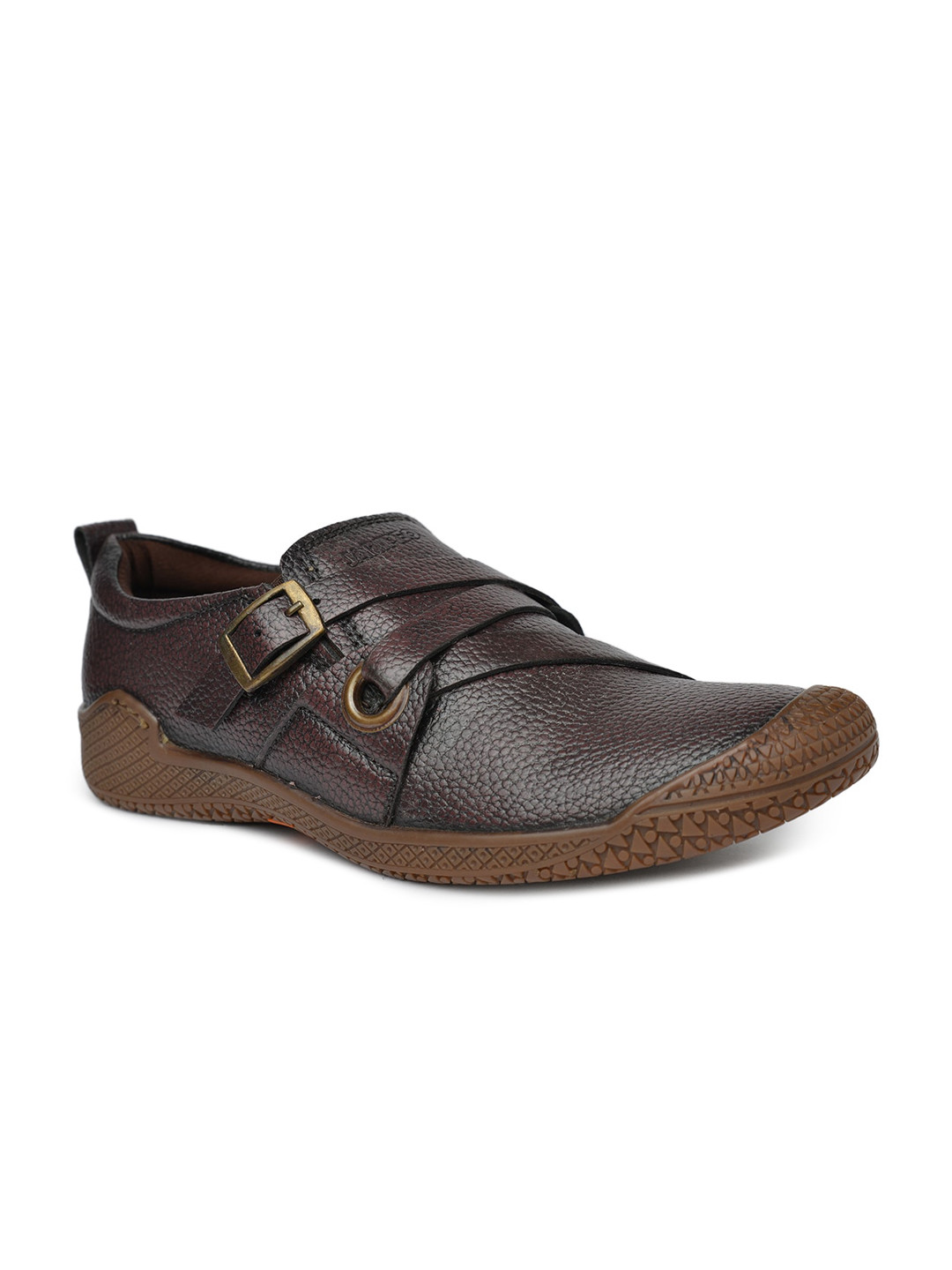 Buy Buckaroo Men Harte Textured Leather Monks - Casual Shoes for Men ...
