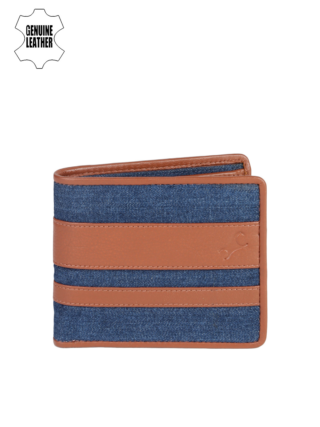 Buy Fastrack Men Blue & Tan Striped Two Fold Wallet - Wallets for Men ...