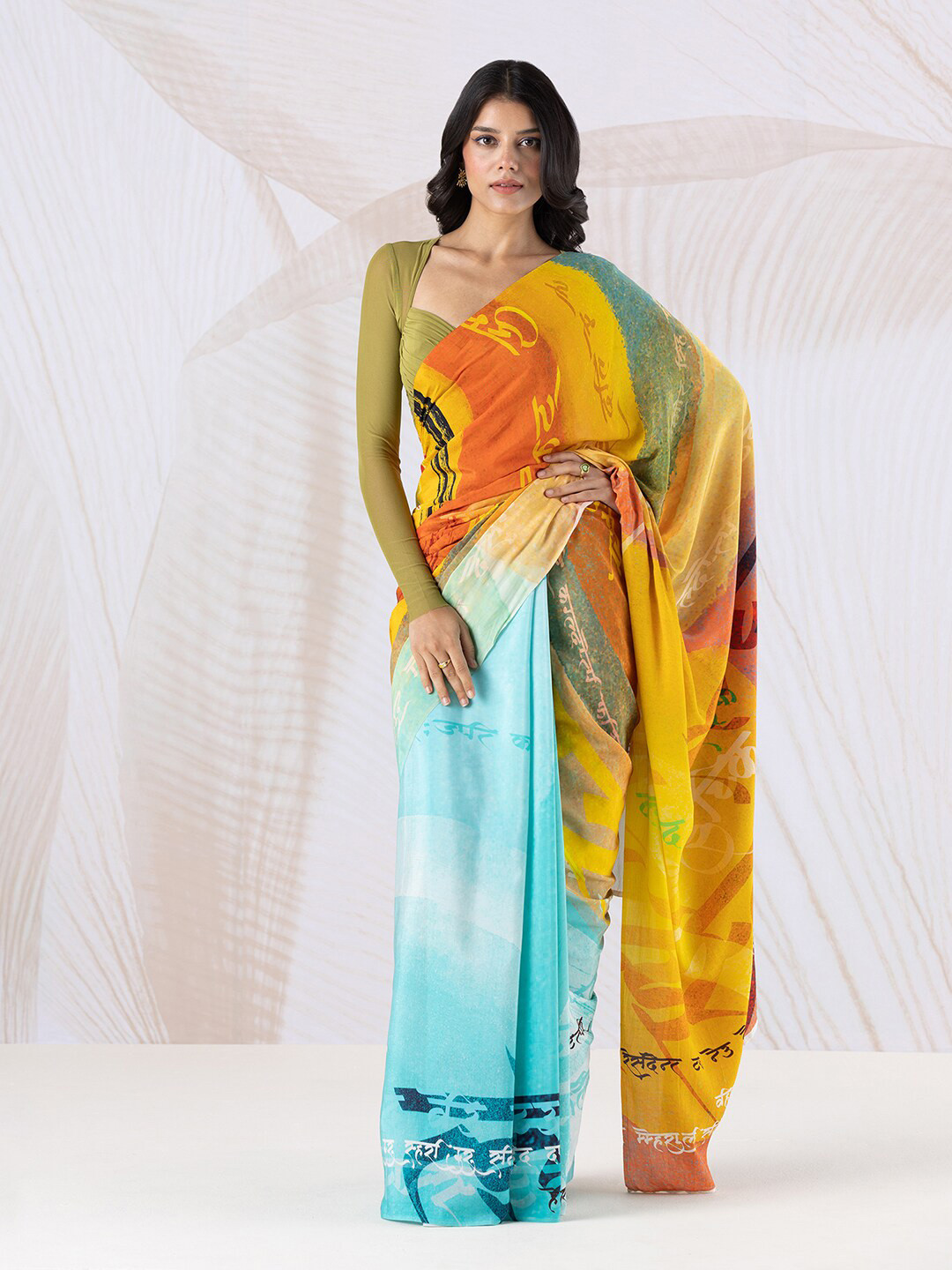 Buy Navyasa By Liva Abstract Printed Liva Saree - Sarees for Women ...