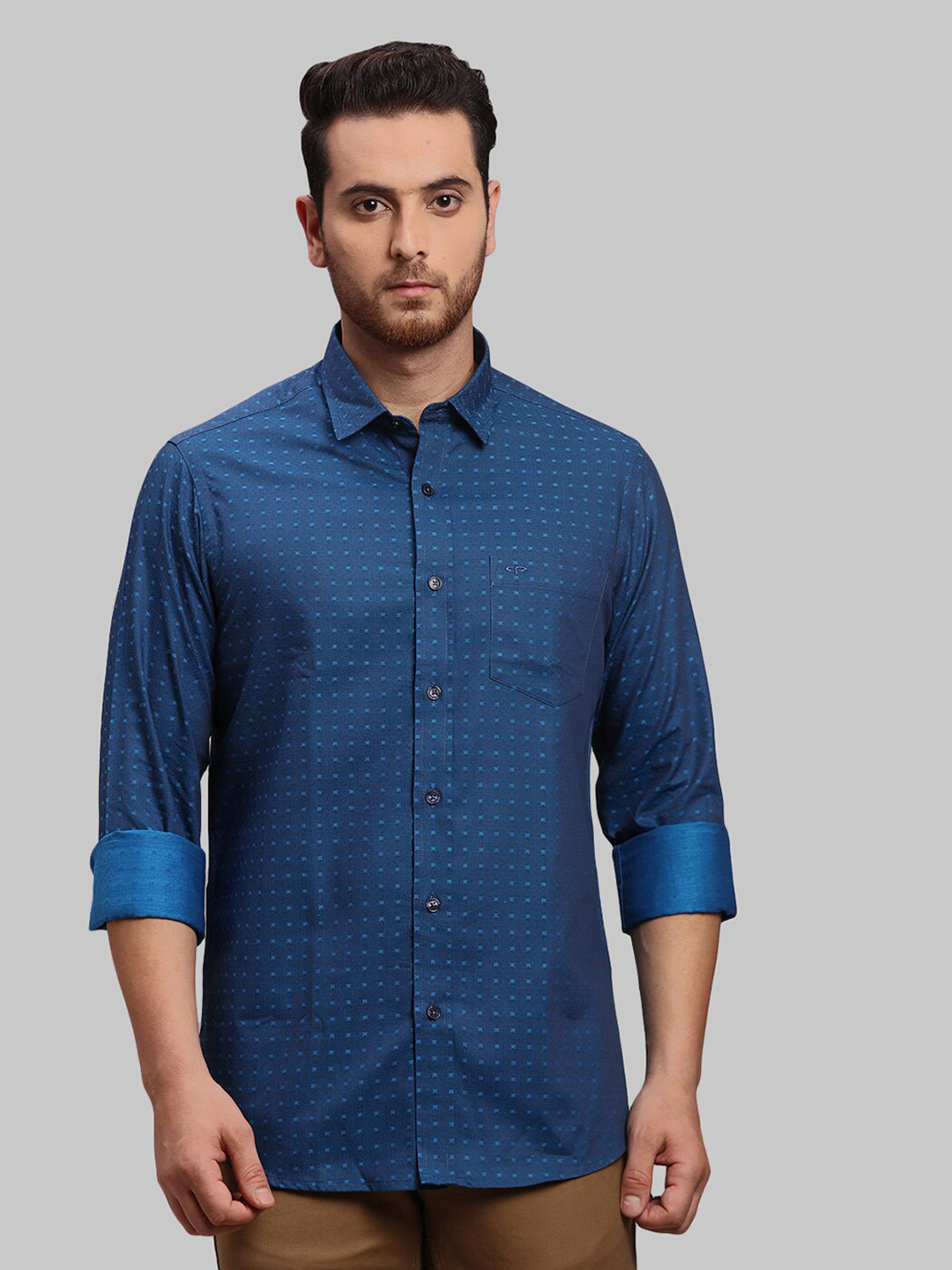 Buy ColorPlus Geometric Printed Cotton Casual Shirt - Shirts for Men ...