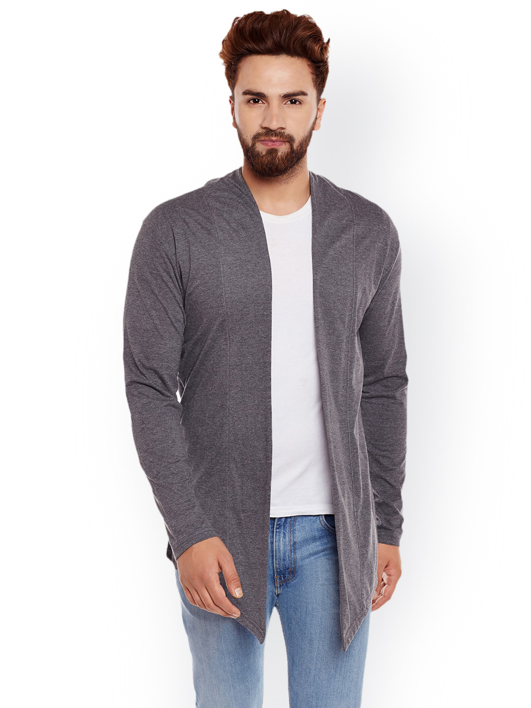 Buy CHILL WINSTON Grey Solid Open Front Shrug - Shrug for Men 2374035 ...