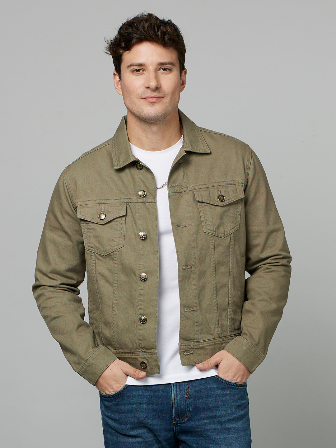 Buy Celio Panelled Full Sleeve Slim Fit Biker Denim Jacket - Jackets for Men 23743030 | Myntra