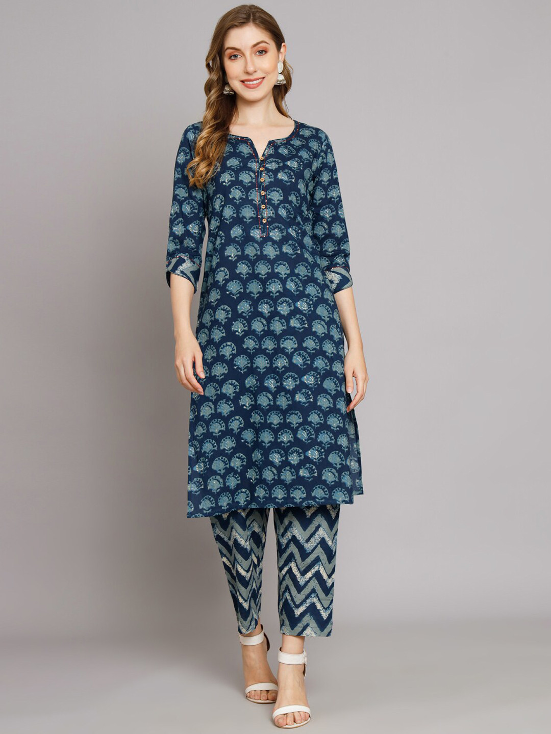 Buy DECKEDUP Ethnic Printed Straight Pure Cotton Kurta - Kurtas for Women 23747052 | Myntra