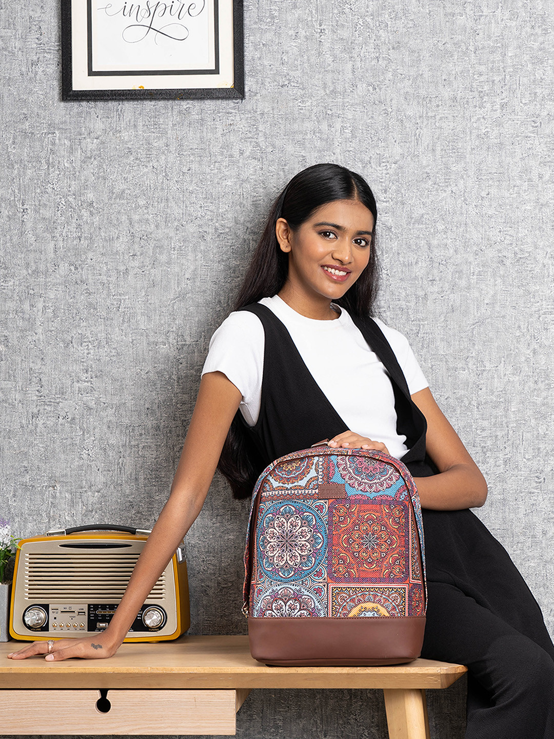 Buy ZOUK Women Ethnic Motifs Printed Backpack - Backpacks for Women ...
