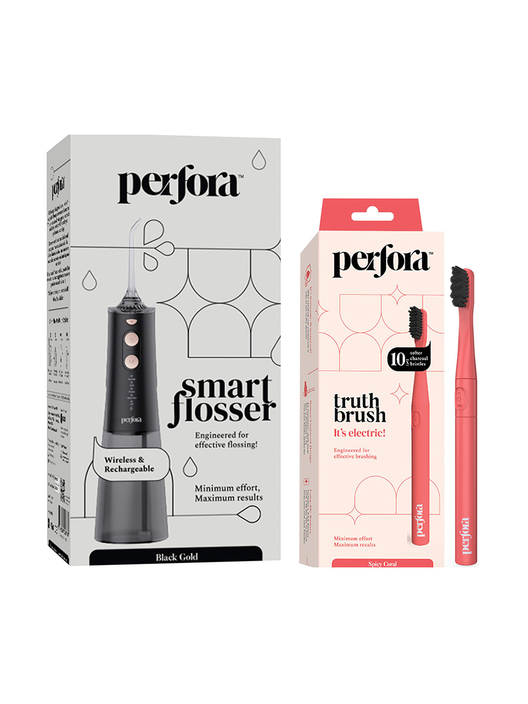 Buy Perfora Set Of Electric Truth Toothbrush Spicy Coral & Smart ...