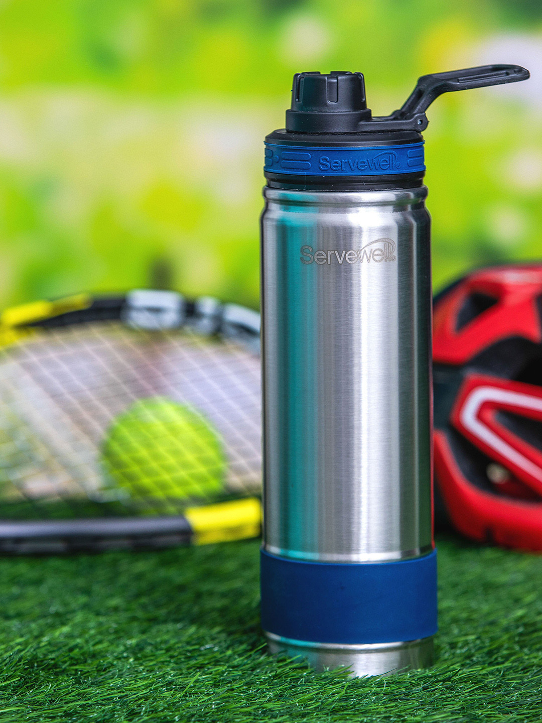 Buy Servewell Thundar SS Blue Vaccum Water Bottle 725ml - Water Bottle ...