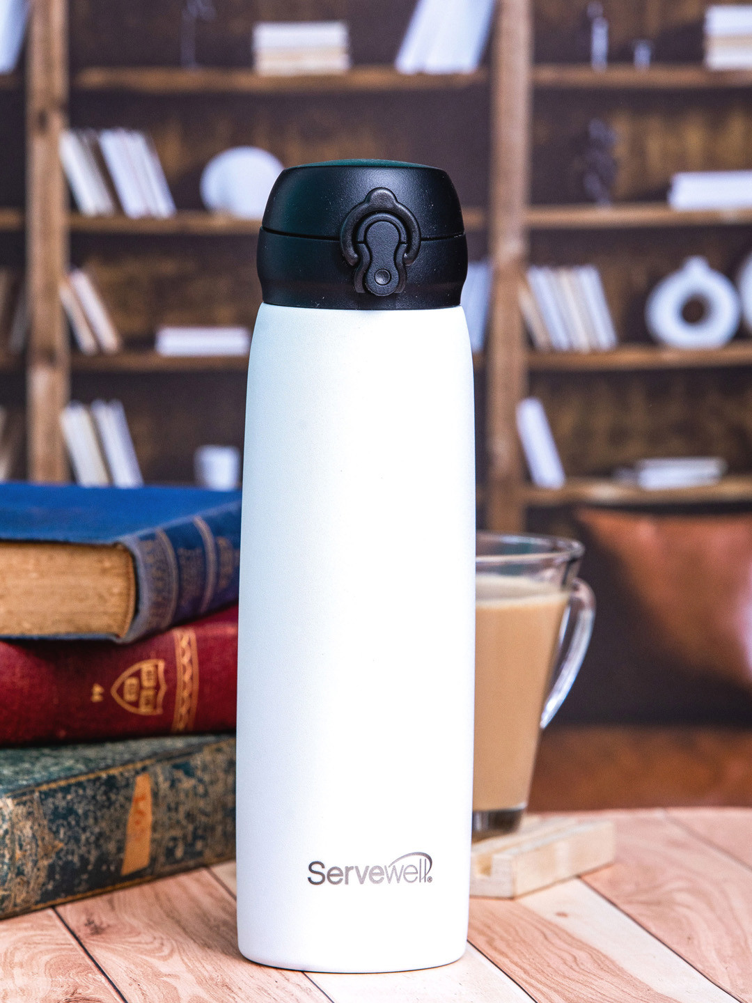 Buy Servewell Pride SS Tulip White Vacuum Stainless Steel Water Bottle ...