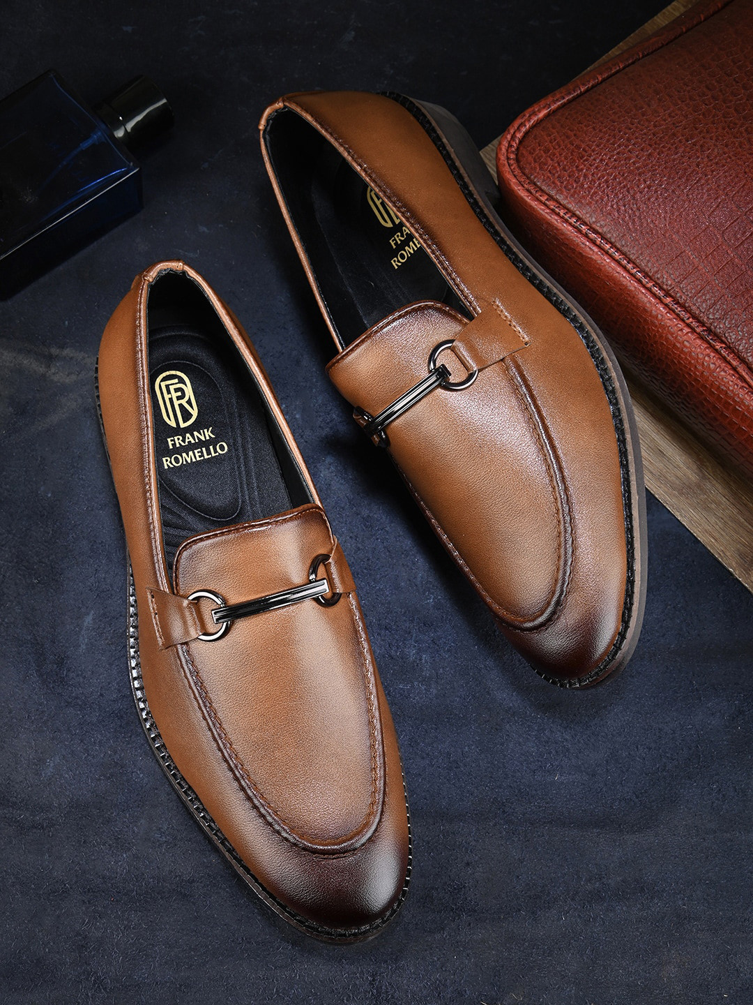 Buy FRANKROMELLO Men Textured Formal Loafers - Formal Shoes for Men ...