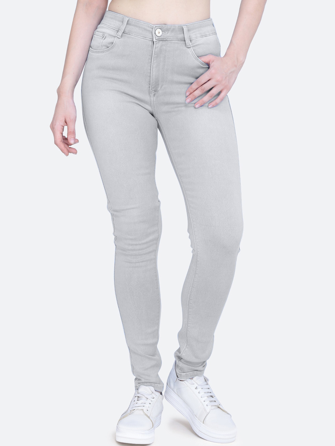 Buy FCK 3 Women Comfort High Rise Heavy Fade Clean Look Retro Denims ...