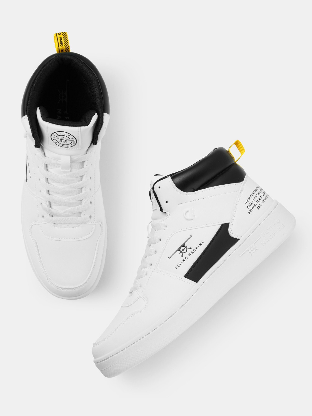 Buy Flying Machine Men Nater Printed Comfort Insole Mid Top Sneakers ...