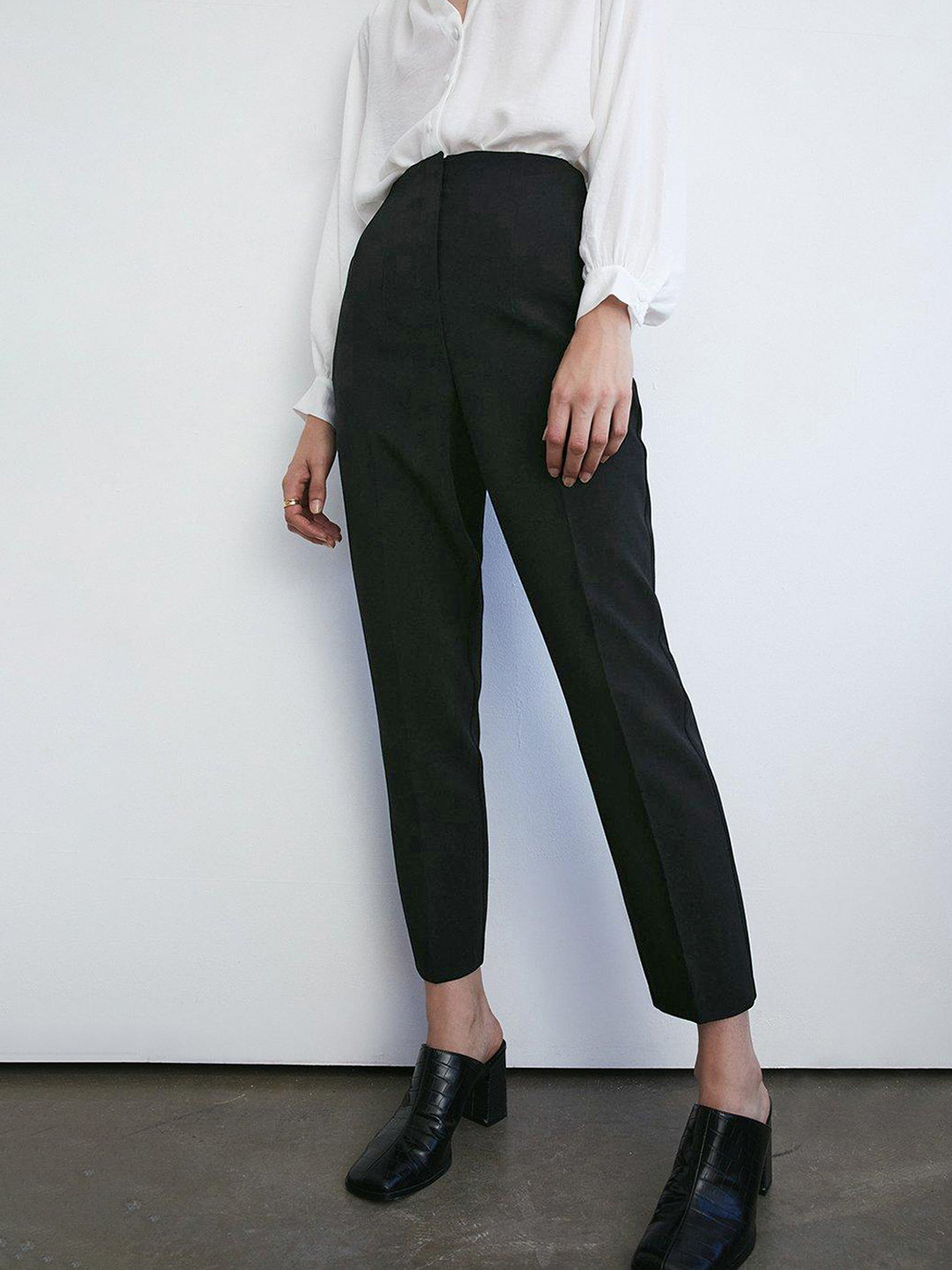 Buy WAREHOUSE Women Dart Detail High Rise Formal Trousers - Trousers ...