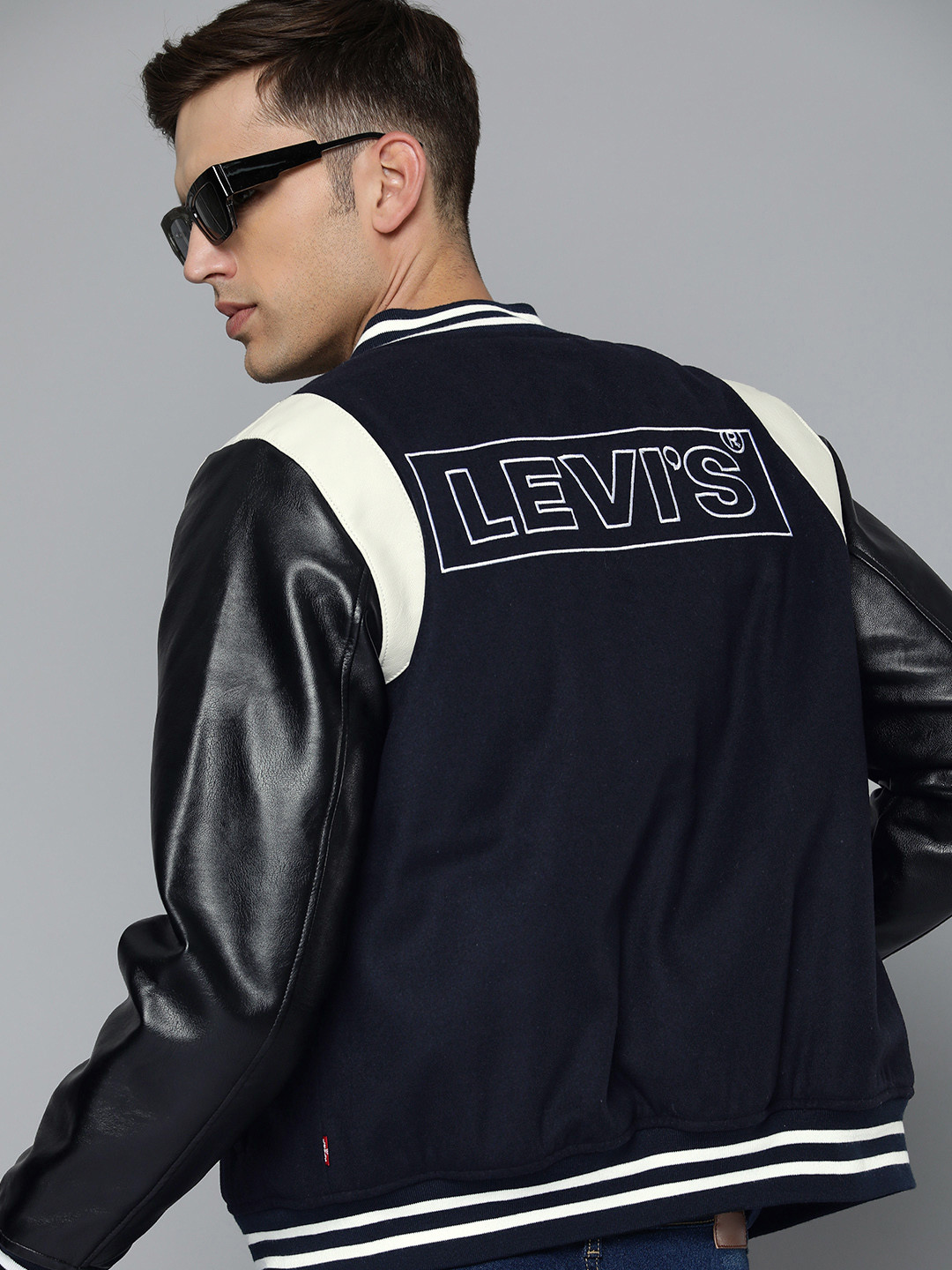 Buy Levis Brand Logo Printed Colourblocked Woollen With Leather Finish ...