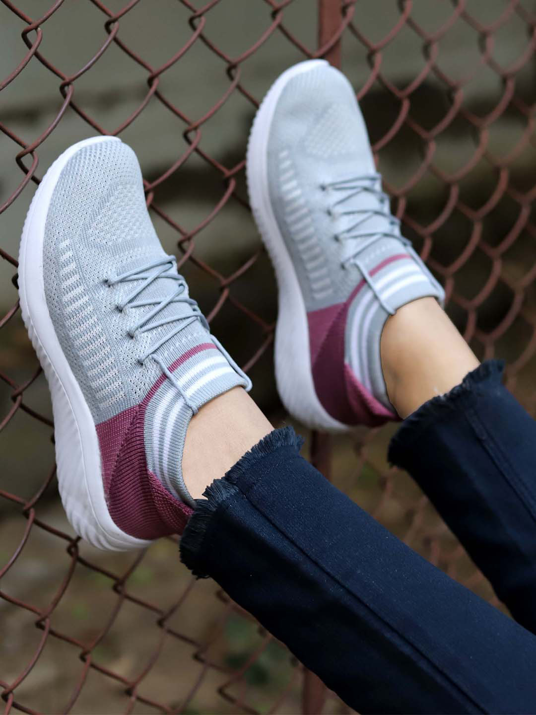 Buy Aadi Women Textured Moisture Wicking Mesh Comfort Insole Contrast ...