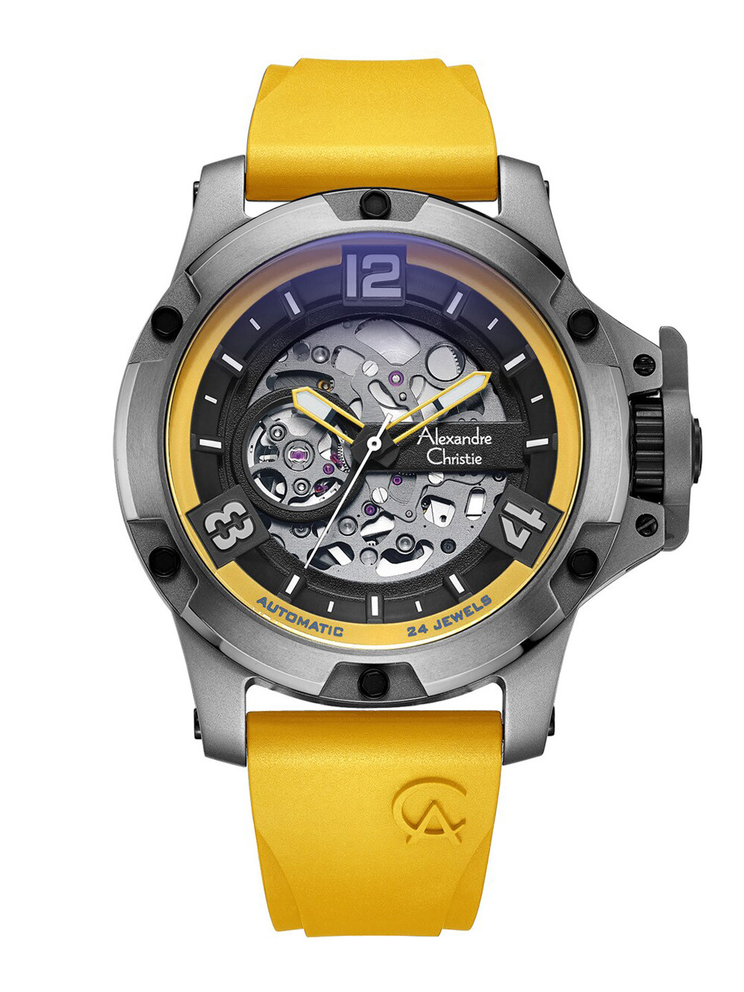 Buy Alexandre Christie Men Titanium Dial Analogue Automatic Motion ...
