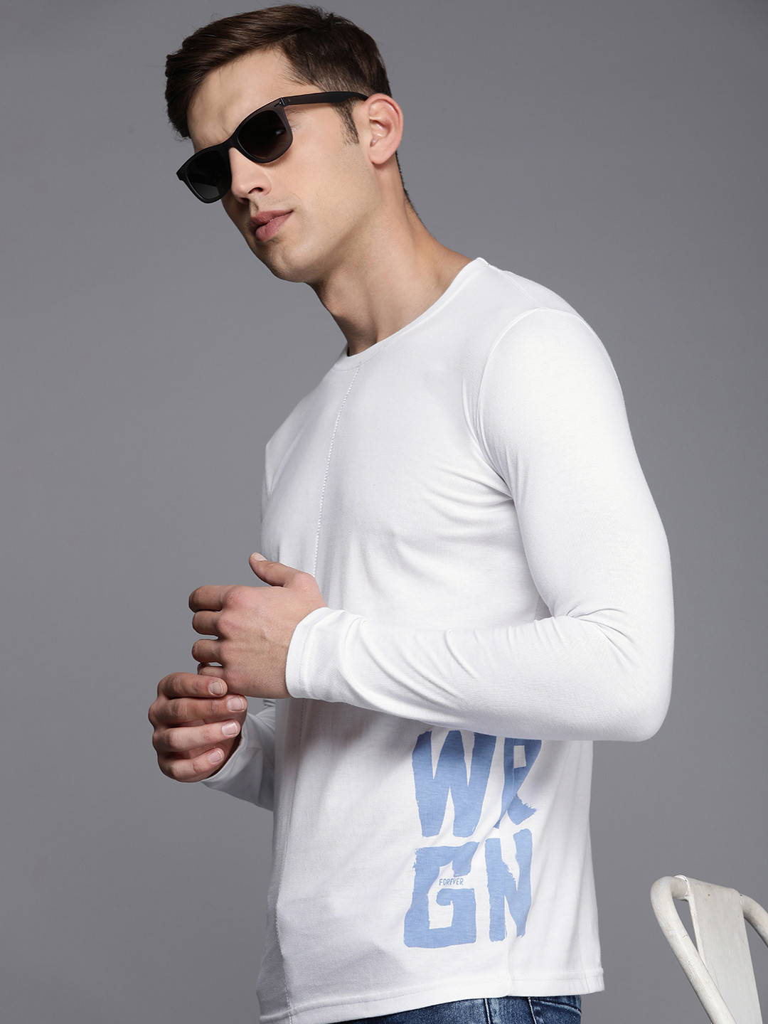 Buy WROGN Brand Logo Placement Print Slim Fit T Shirt - Tshirts for Men ...