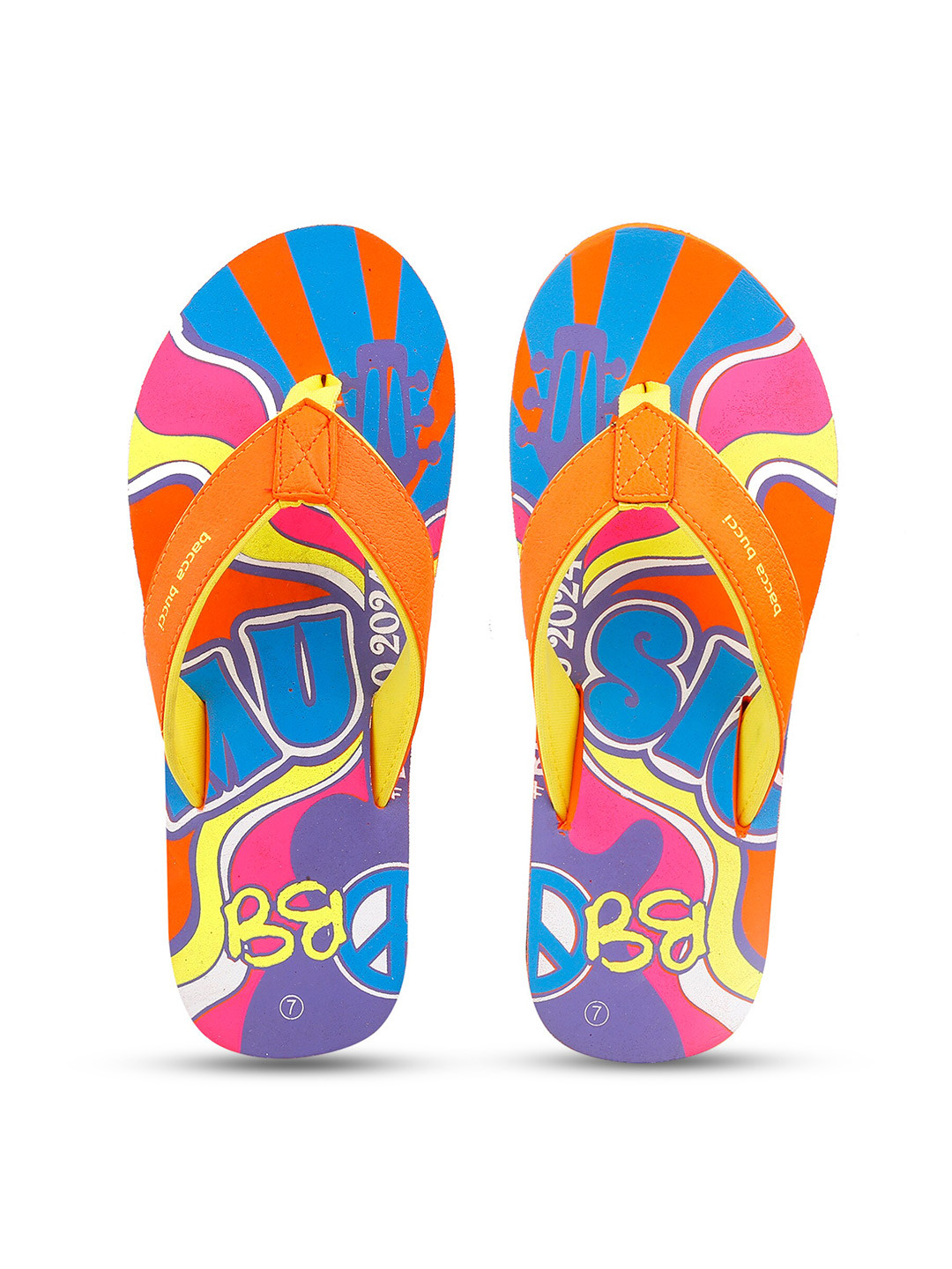 Buy Bacca Bucci Men BEACH BREEZE Printed Shock Absorption Thong Flip ...