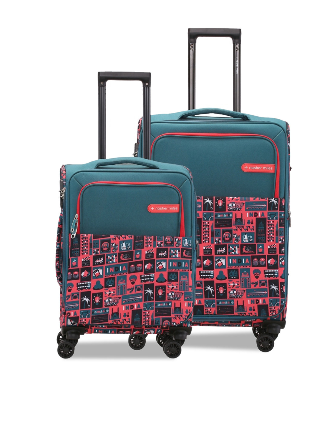 Buy Nasher Miles Set Of 2 Hard Sided TrolleySuitcases - Trolley Bag for ...