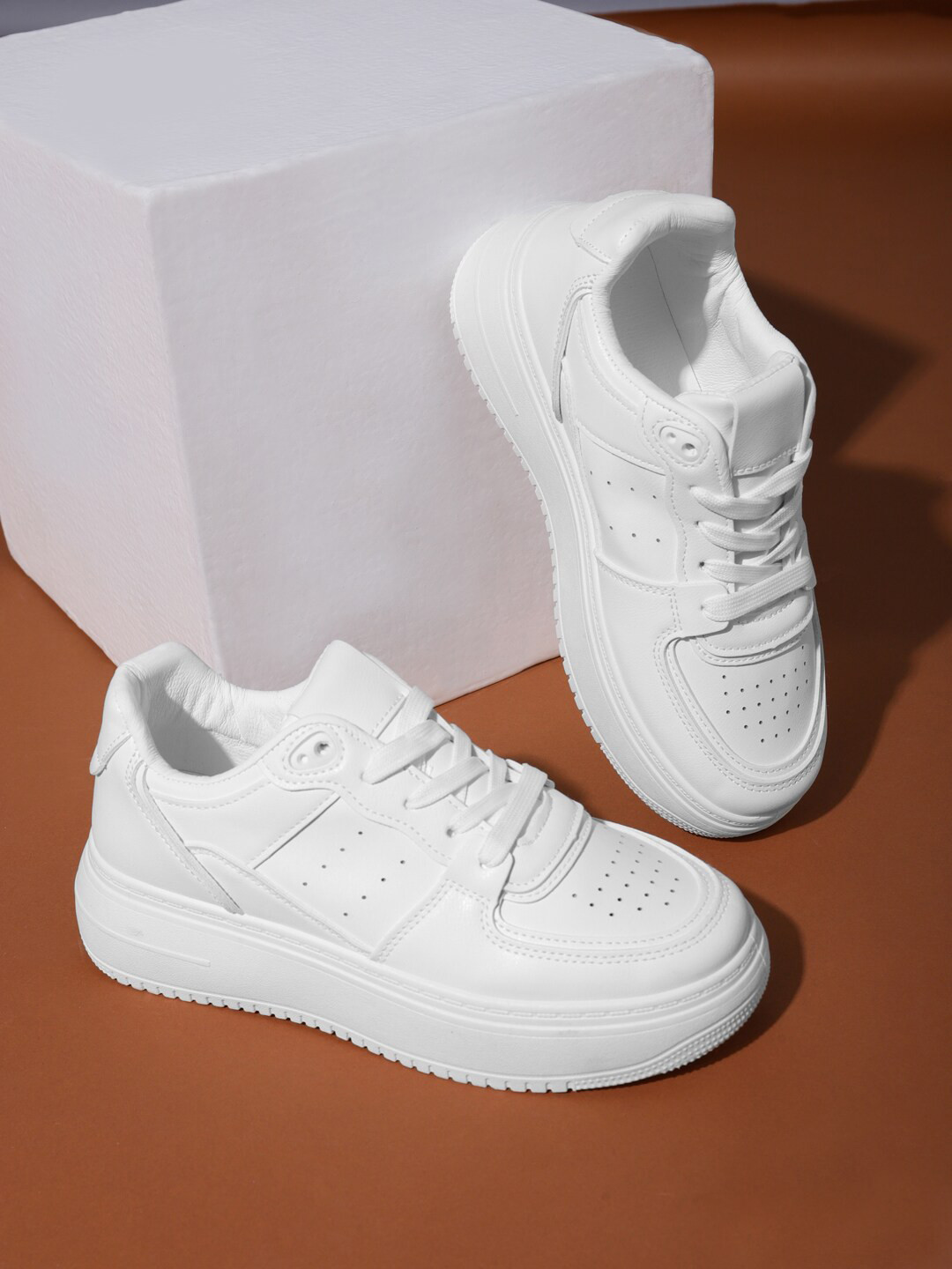 Buy Truffle Collection Women Perforations Basics Sneakers - Casual ...