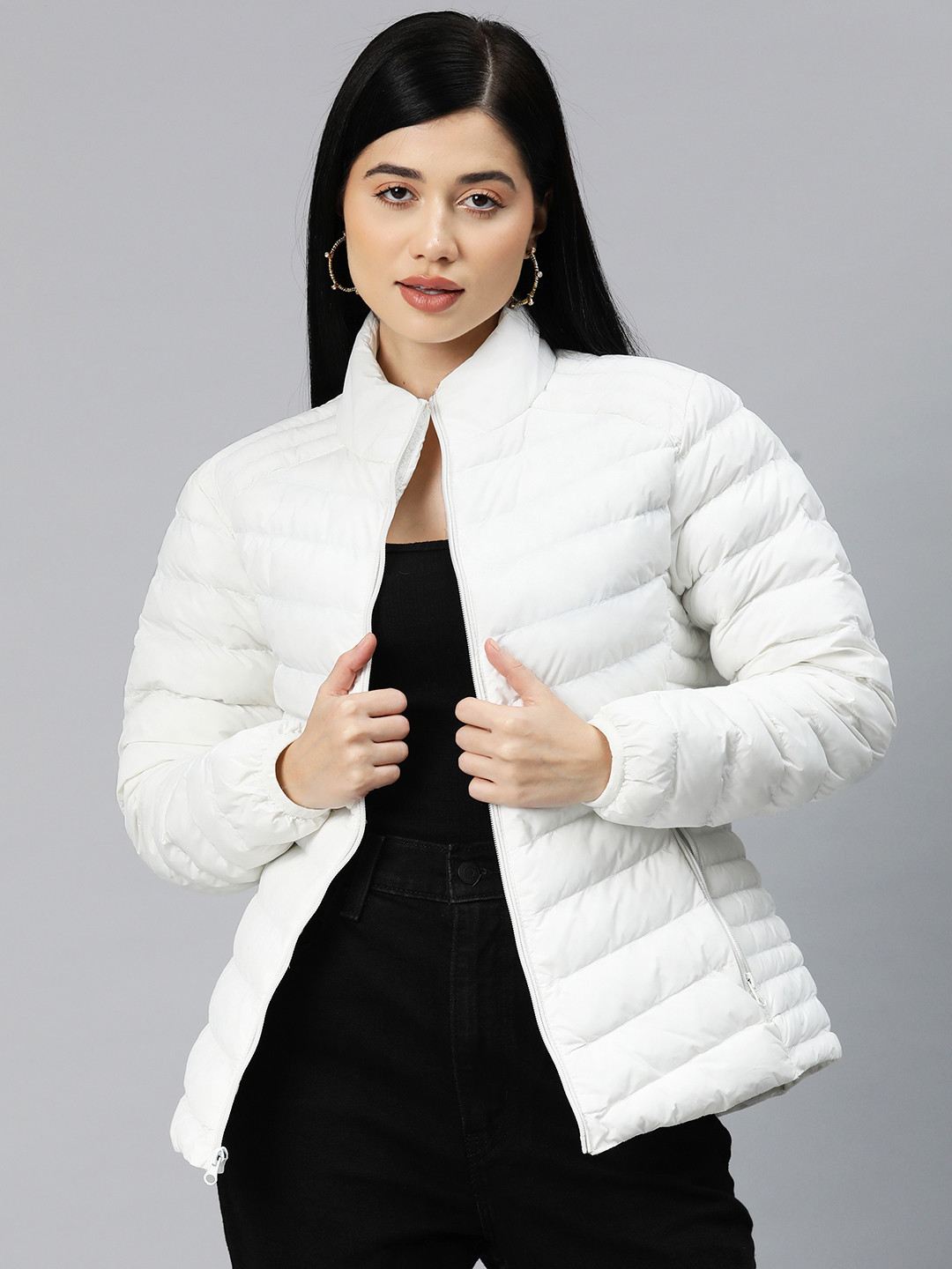 Buy Foreign Culture By Fort Collins Women Solid Puffer Jacket - Jackets ...
