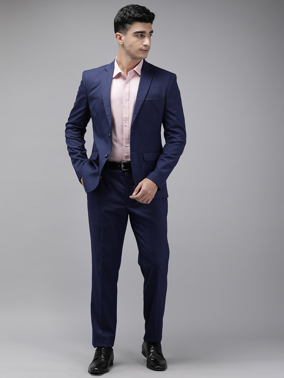 Buy Park Avenue Men Checked Neo Fit Single Breasted 2 Piece Formal Suit ...