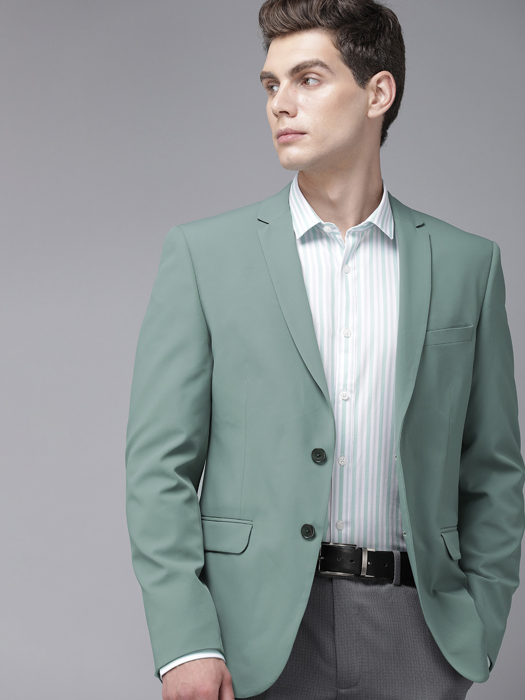 Buy V Dot Solid Skinny Fit Single Breasted Formal Blazer - Blazers for ...