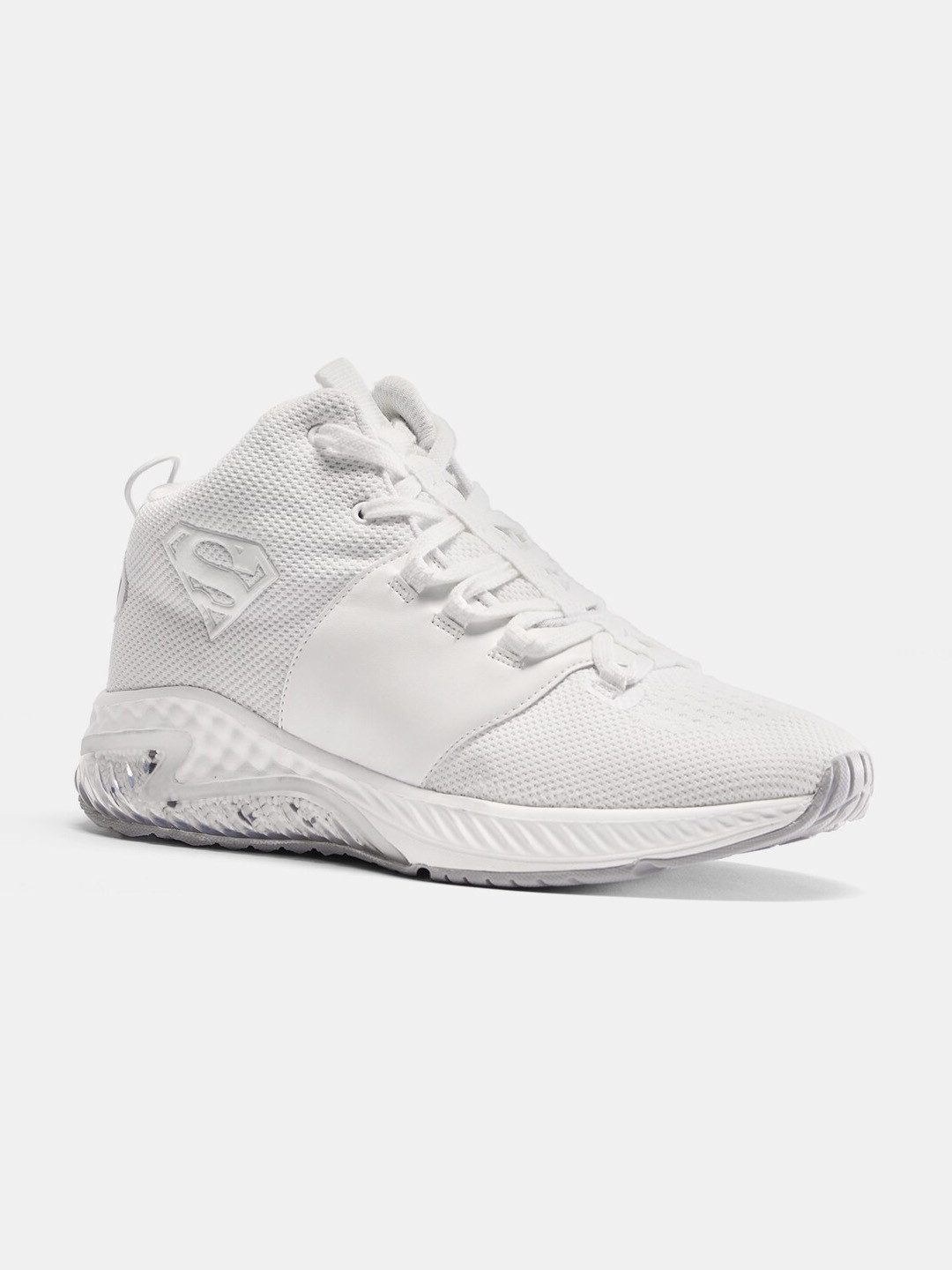 Buy The Souled Store Men White Superman: Logo Textured Sneakers ...