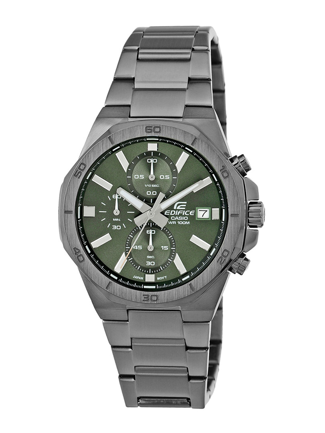 Buy CASIO Men EDifice EFV 640DC 3AVUDF Green Analog Dial Gray Stainless ...