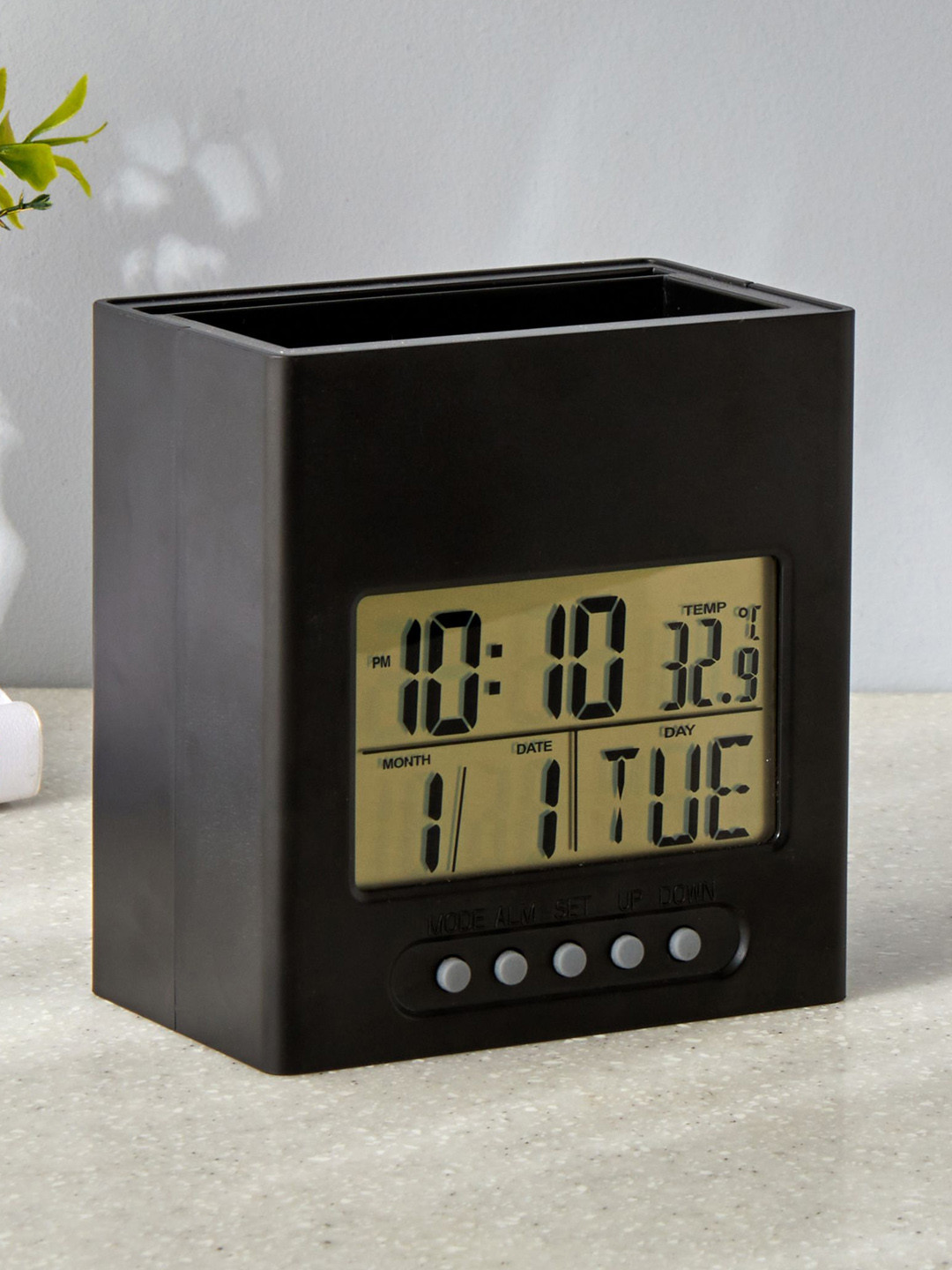 Buy Home Centre Casablanca Black Contemporary Table Clock - Clocks for ...