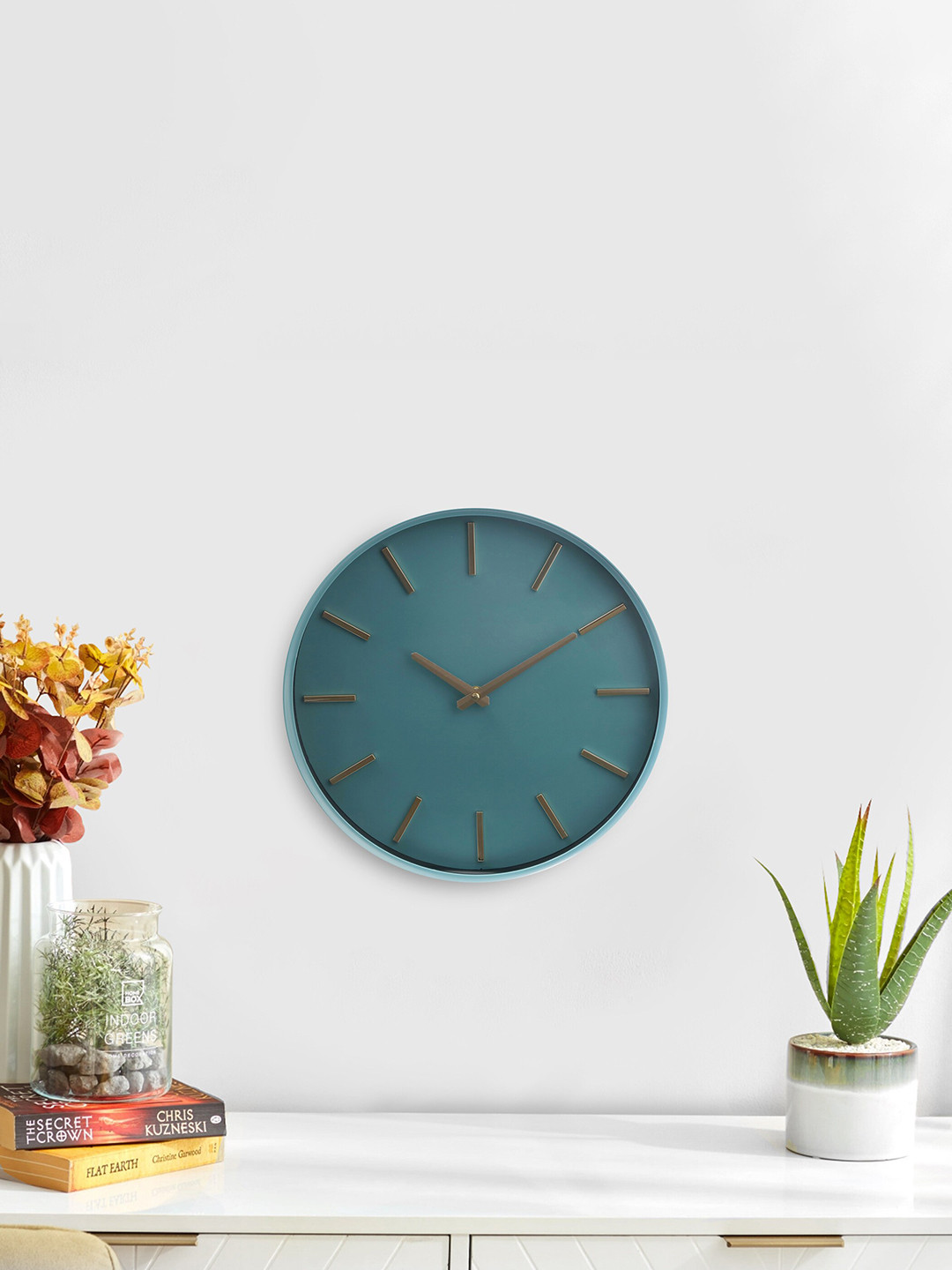 Buy Home Centre Teal Contemporary Wall Clock - Clocks for Unisex ...