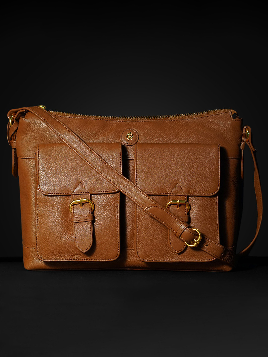 Buy Tortoise Jayna Leather Structured Sling Bag - Handbags for Women ...