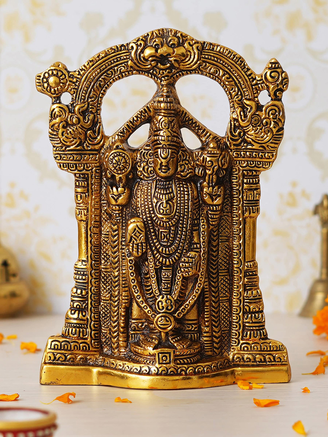 Buy Fashion Bizz Gold Toned Tirupati Balaji Golden Showpiece ...
