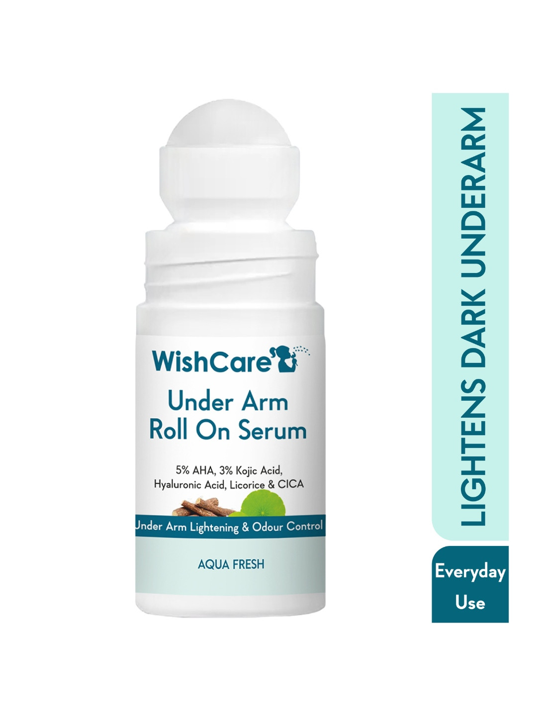 Buy WishCare Under Arm Roll On Serum With 5% AHA & 3% Kojic Acid 50 Ml ...