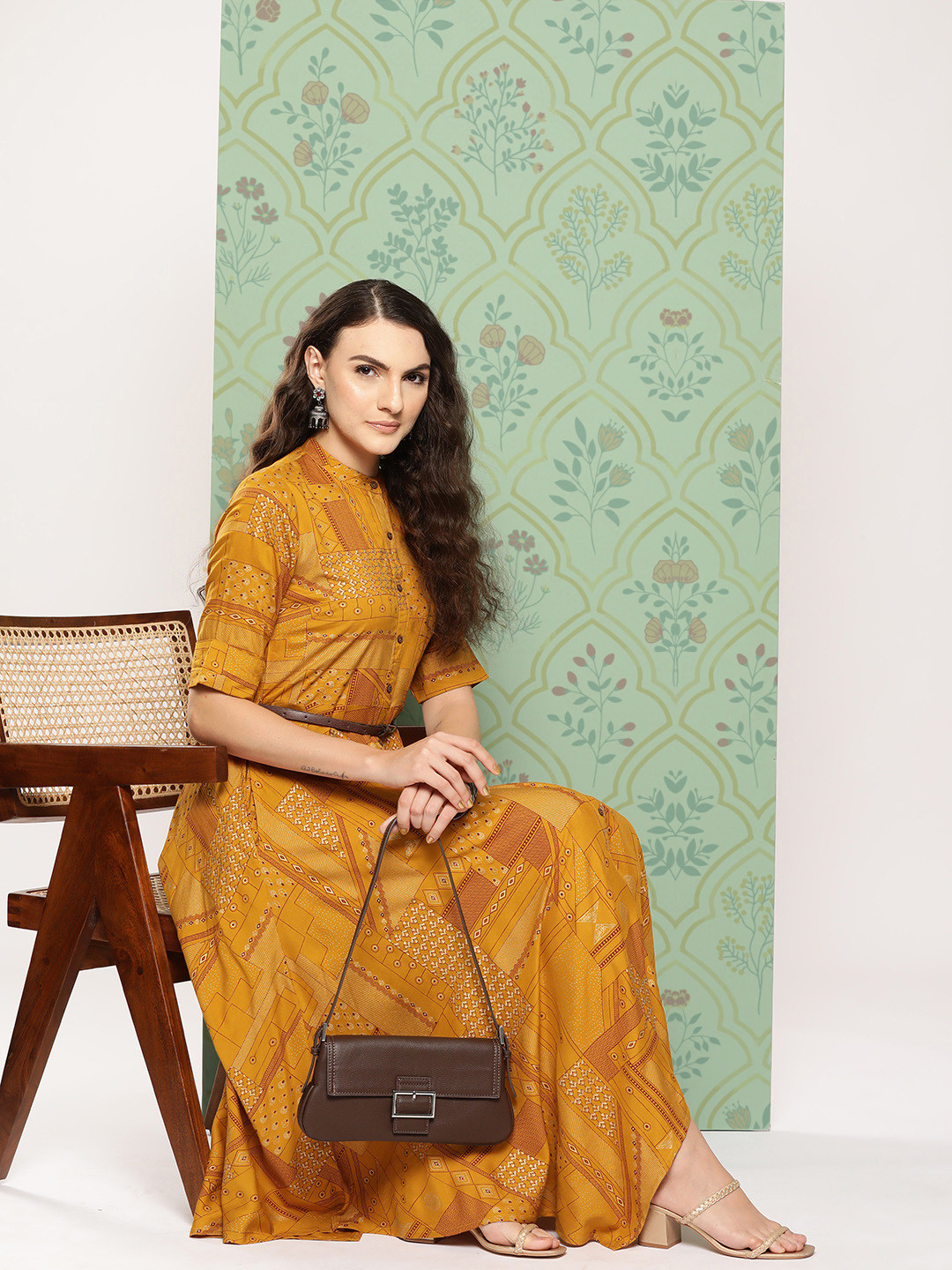 Buy Juniper Women Geometric Printed Belted Fit & Flare Midi Ethnic ...