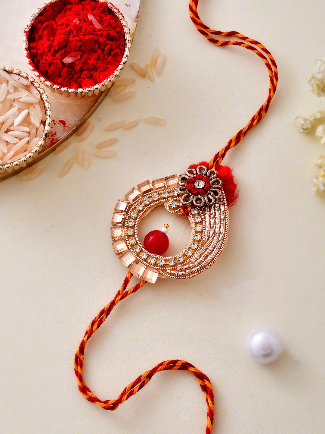 Buy Aapno Rajasthan Gold Plated Kundan And Beads Embellished Royal ...